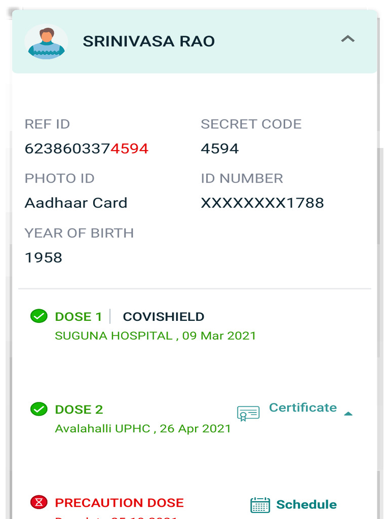 CoWIN Application | PDF