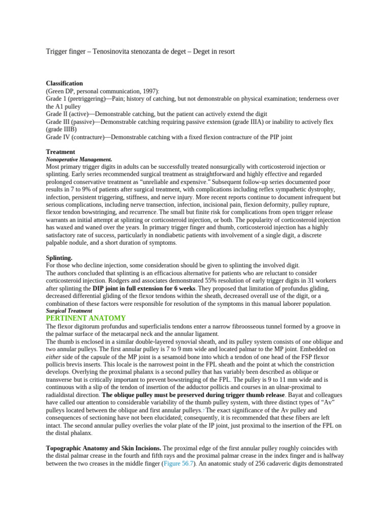 2. Trigger Finger | PDF | Thumb | Hand