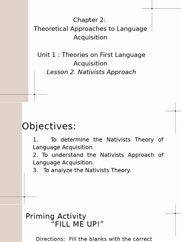 Lesson 2_Nativists Theory | PDF | Language Acquisition | Cognitive Science