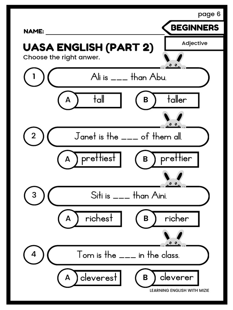 UASA ENGLISH PART 2 BEGINNERs page 6 to 10 | PDF | Grammar | Language ...