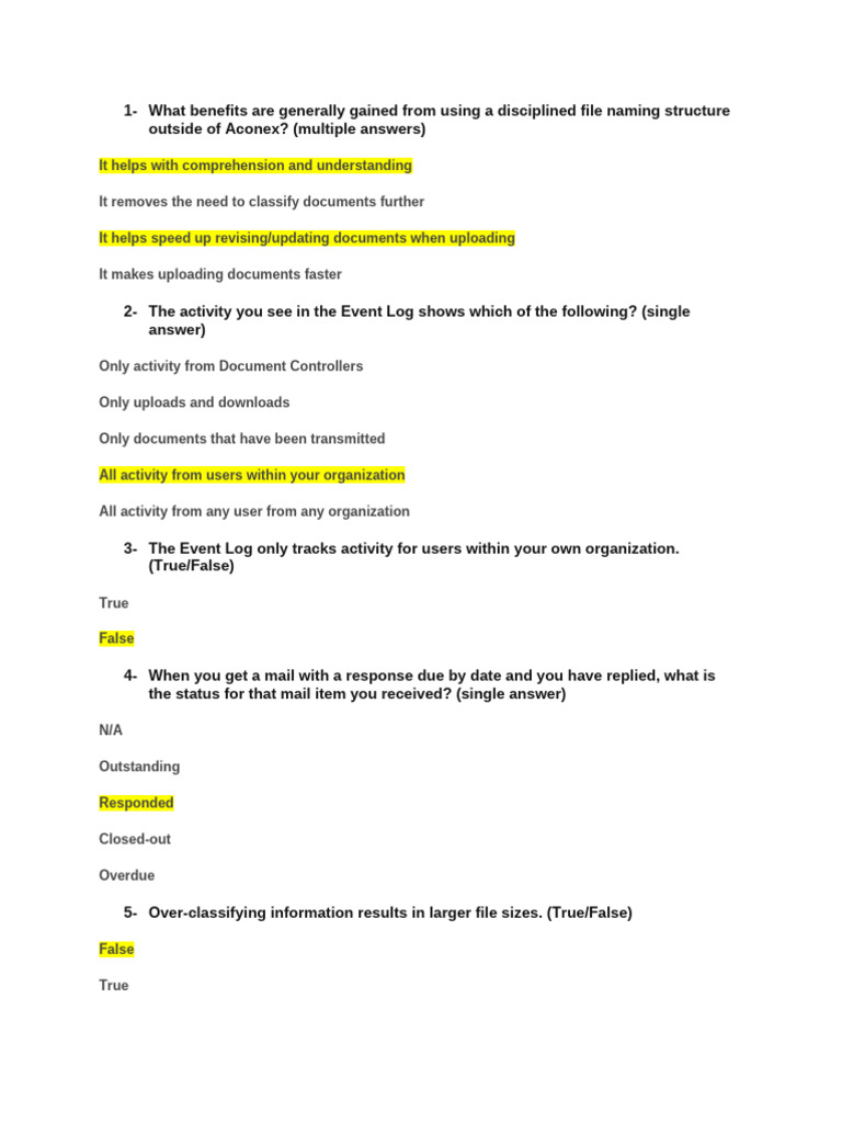 Acconex Training Q and Ans | PDF | Computing | Computer Science