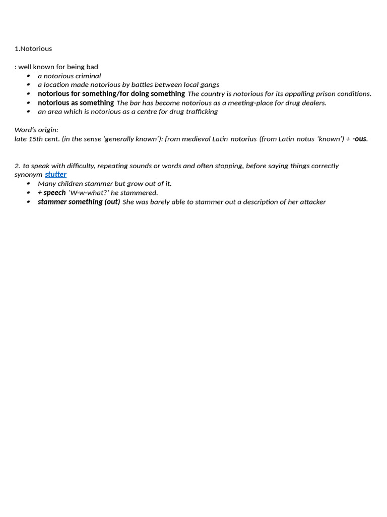 Notorious For Something/for Doing Something Notorious As Something | PDF