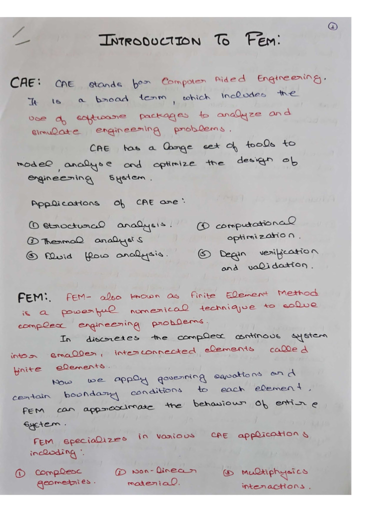 FEM UNIT 1 (1) | PDF