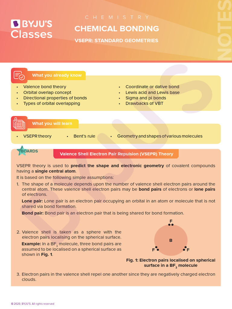 4-VSEPR - Standard Geometries | PDF | Chemical Bond | Valence (Chemistry)