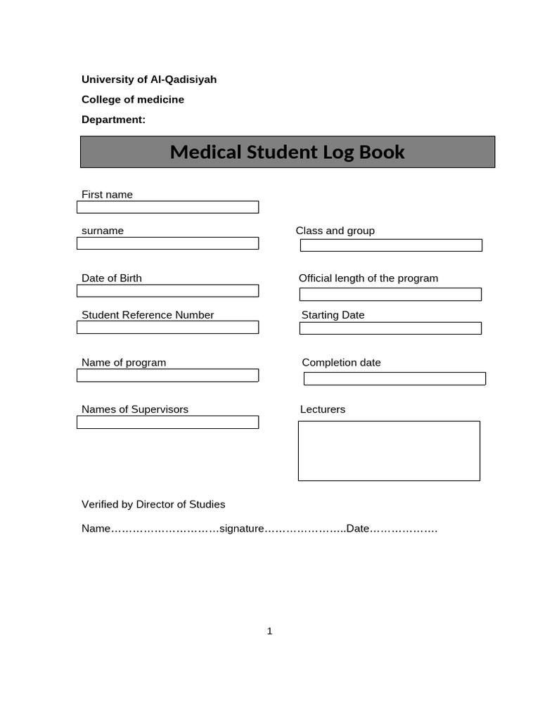 Biochemistry Student Log Book | PDF