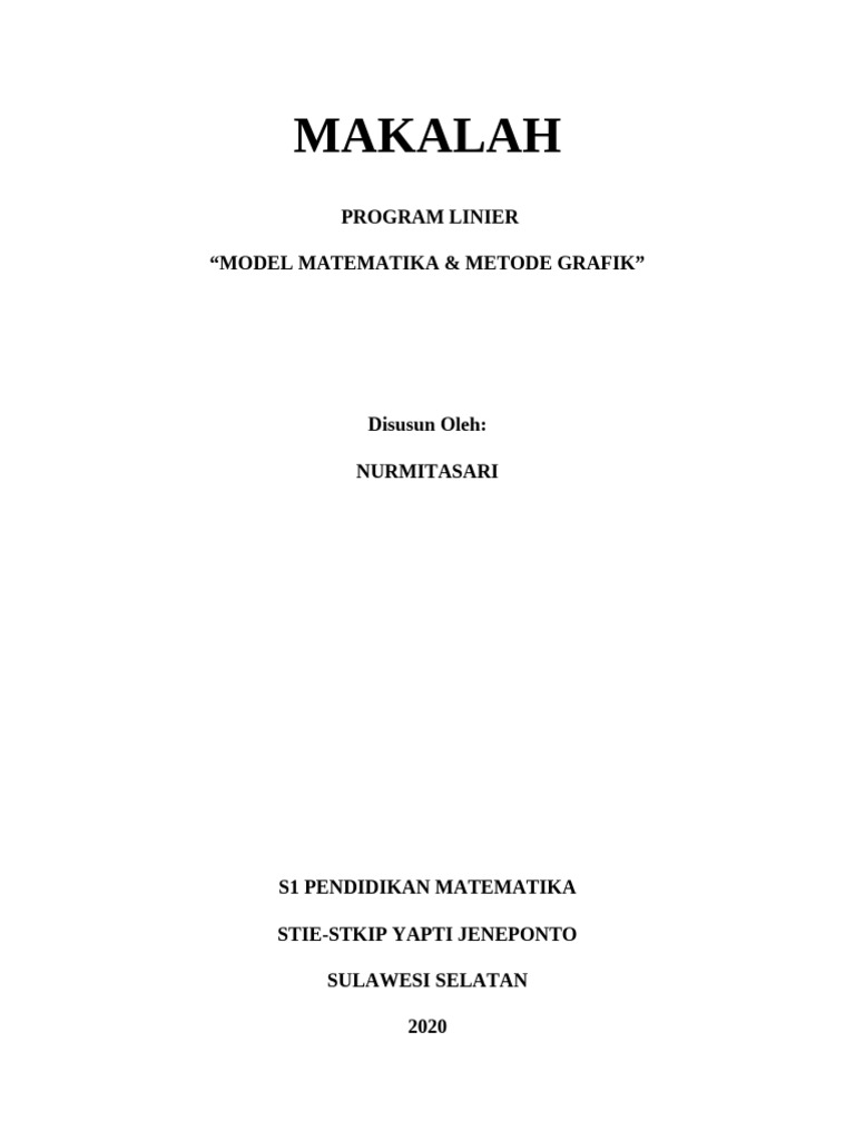 Makalah Program Linear | PDF