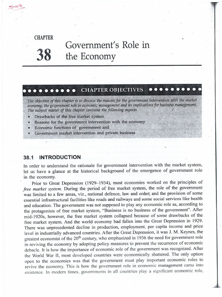 Govts Role in Economy | PDF