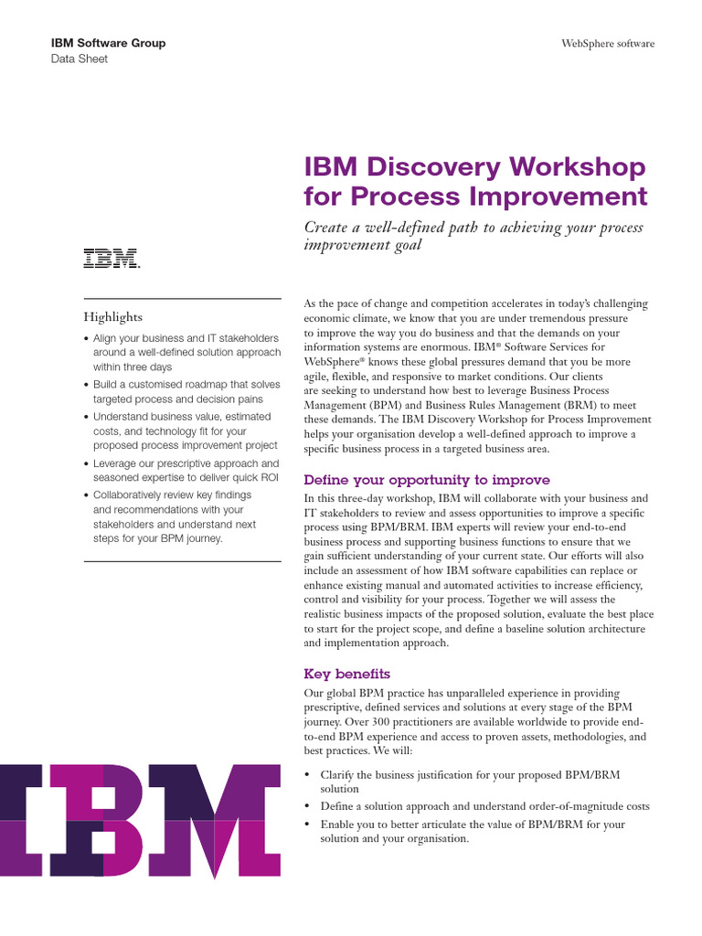 IBMProcessImprovementDiscoveryBrochure | PDF | Business Process ...