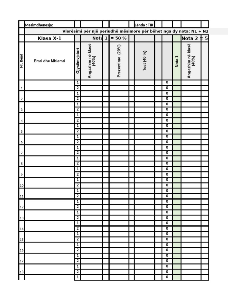 Ditar Personal Gjimnaz | PDF