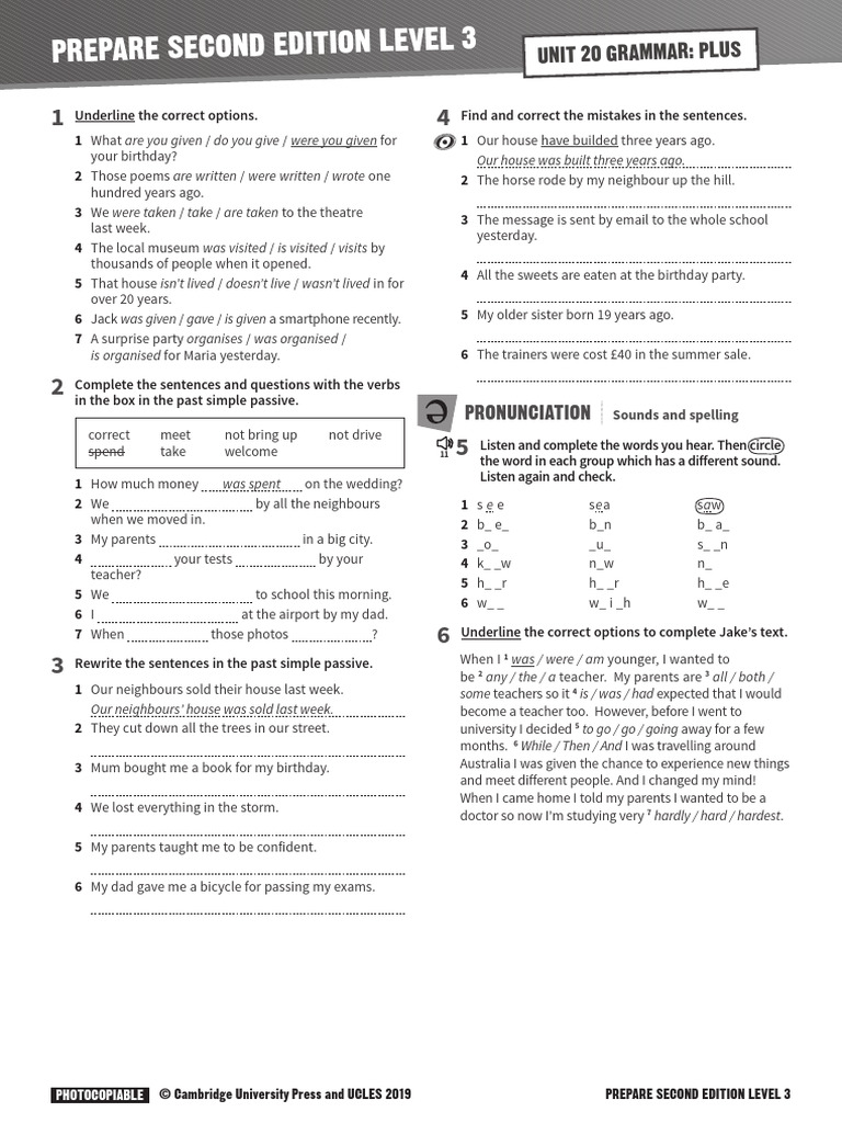 PREPARE 3 Grammar Plus Unit 20 | PDF | Linguistics PREPARE 3 Grammar Plus Unit 20 | PDF | Linguistics
