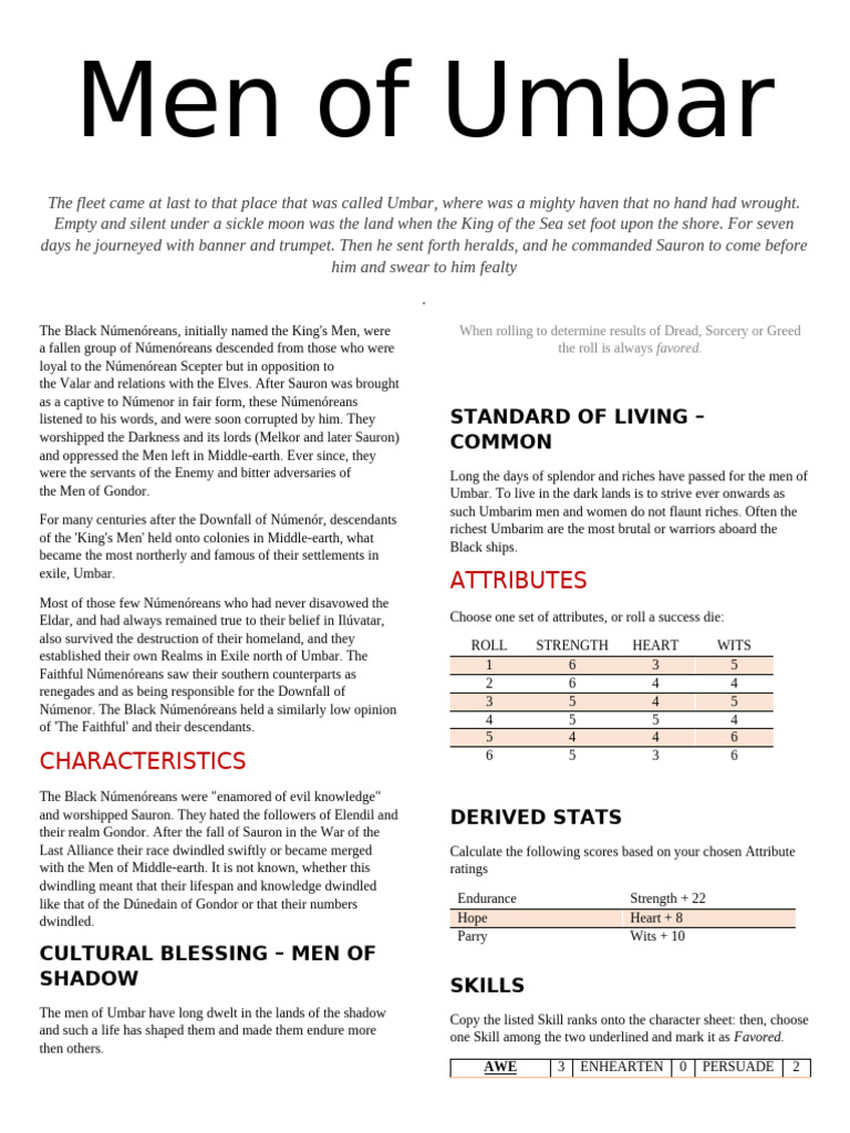 Culture - Men of Umbar | PDF | J. R. R. Tolkien | Middle Earth