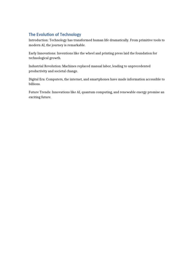 The Evolution of Technology | PDF