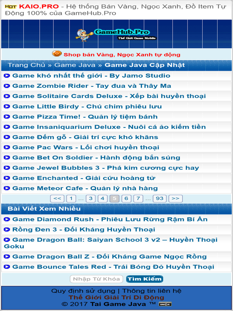 Game Java Cập Nhật, Tải Game Java Mới Nhất - Trang 5 | PDF
