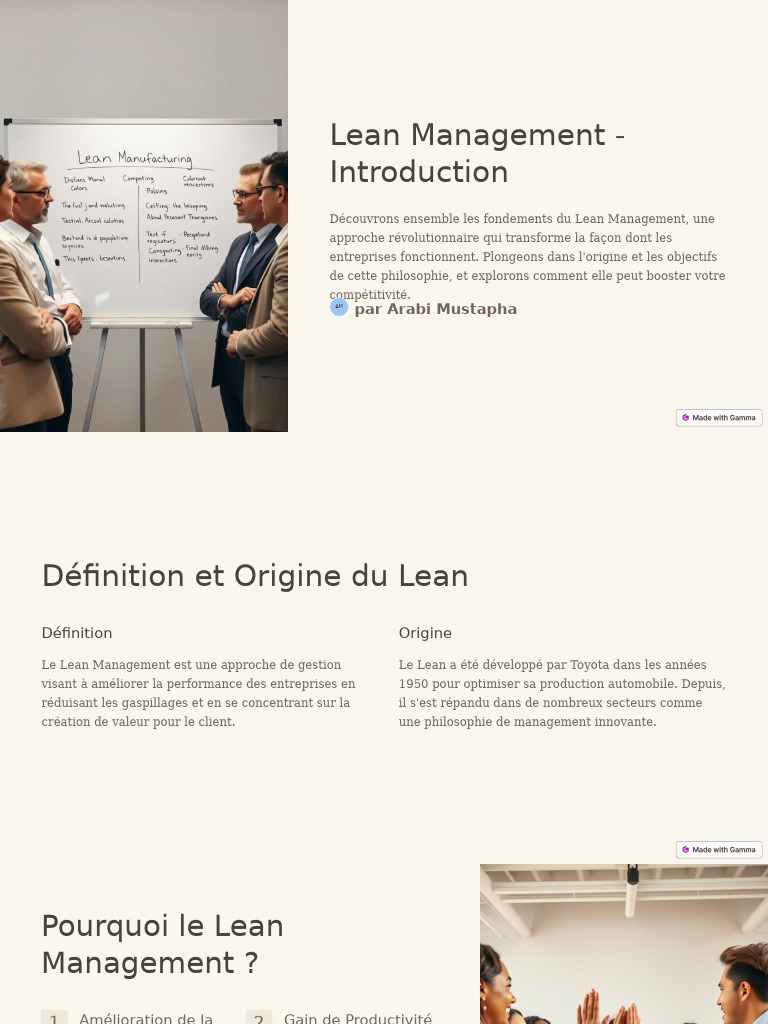 Introduction au Lean Management | PDF | Lean (production) | Processus d ...