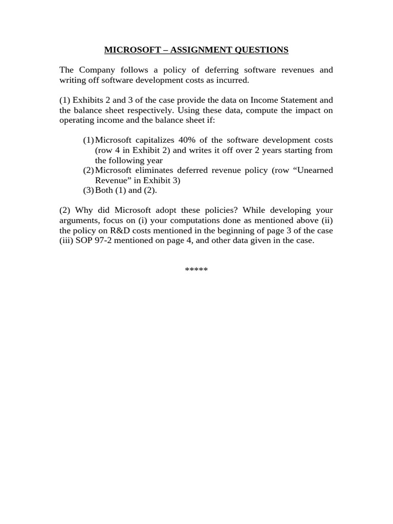 MICROSOFT Assignment Questions | PDF