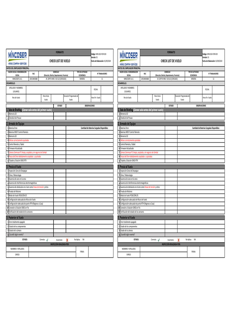 Checklist de Vuelo para Drones | PDF | Informática