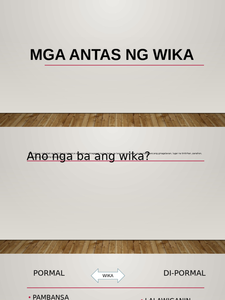 Mga Antas NG Wika | PDF