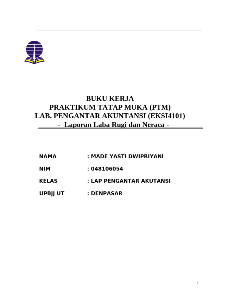 Laporan Laba Rugi dan Neraca Akuntansi | PDF