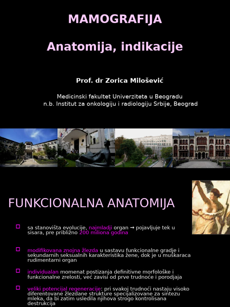 1. Milosevic Mamografija Anatomija i Indikacije Mf. | PDF