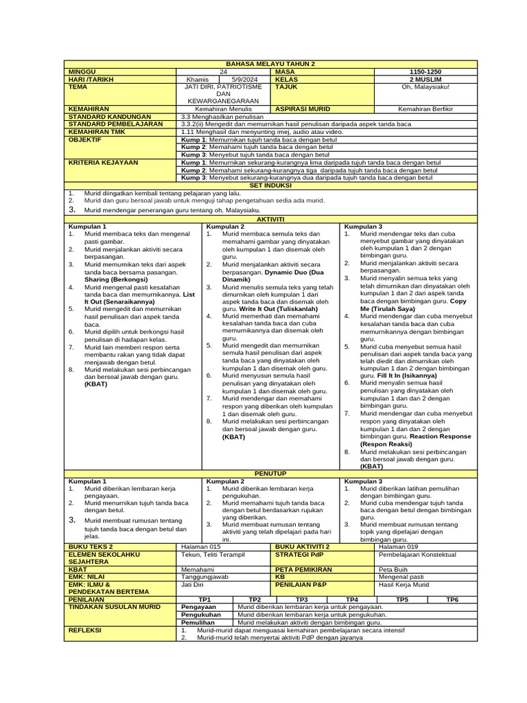 BAHASA MELAYU TAHUN 2 Terbeza | PDF