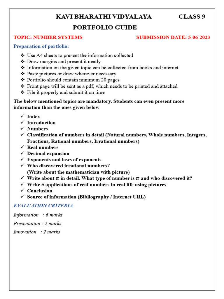 Class 9 Number Systems Guide | PDF