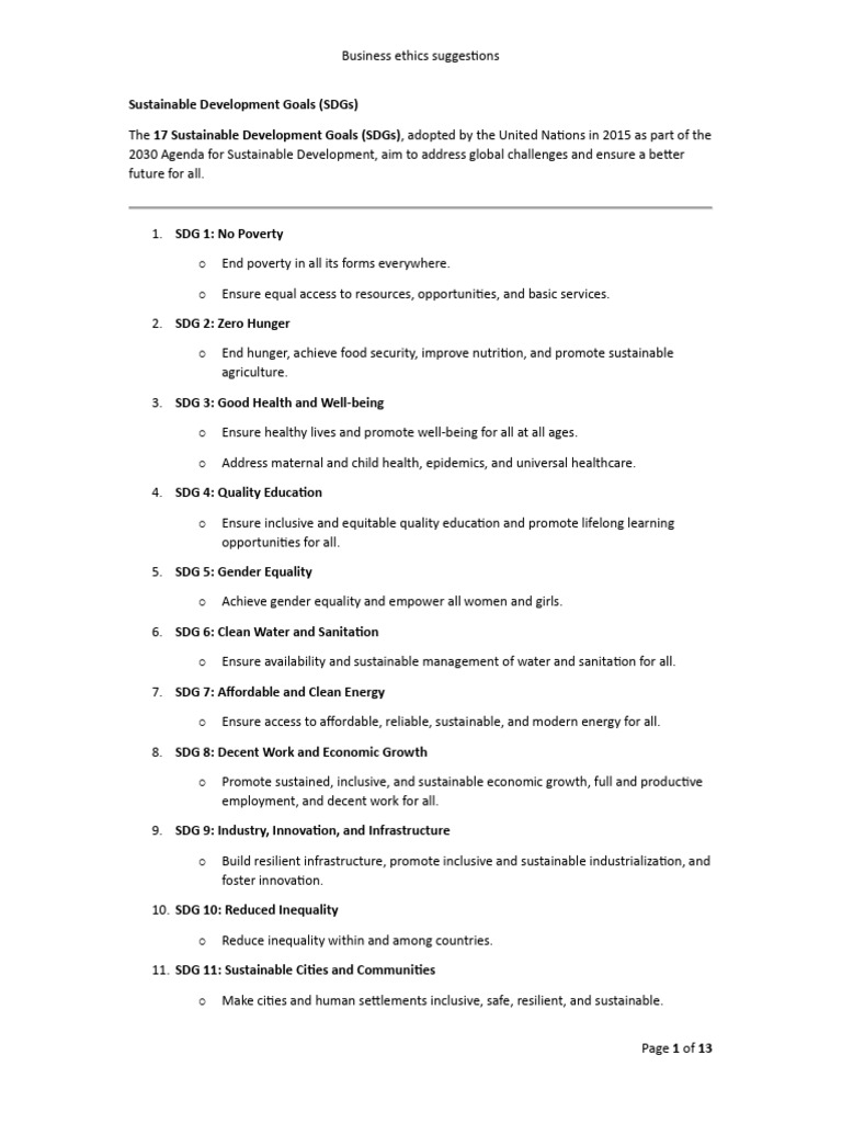 Business Ethics Suggestions Study and Help Me | PDF | Sustainability ...
