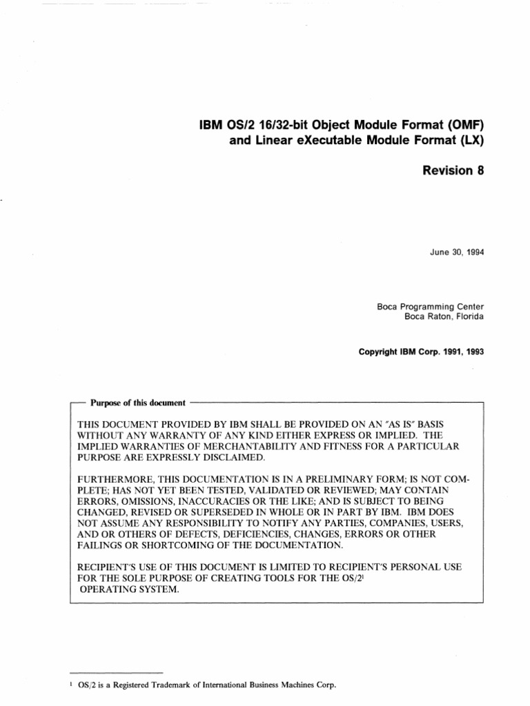 OS2 OMF and LX Object Formats Revision 8 199406 | PDF | Library (Computing) | String (Computer ...