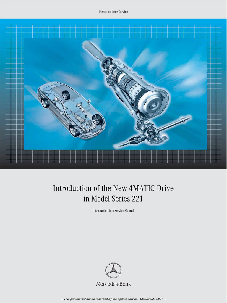Introduction Into Service Manual 4matic Drive W221 | PDF | Four Wheel ...