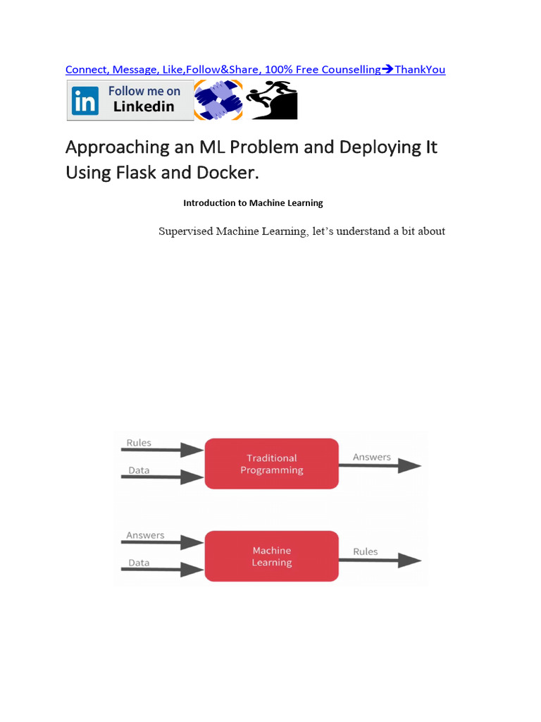 Ml And Deploying It Using Flask And Docker Pdf Machine Learning Regression Analysis 0855
