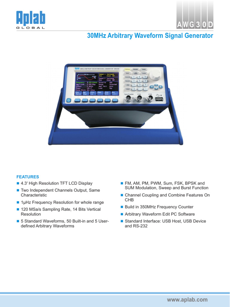 30MHz Dual Channel Waveform Generator | PDF | Radio Technology | Signal ...