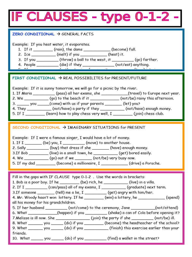 Conditionals 0 1 2 | PDF