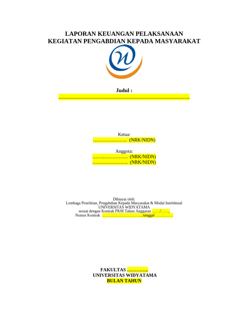 Template Laporan Keuangan PKM | PDF