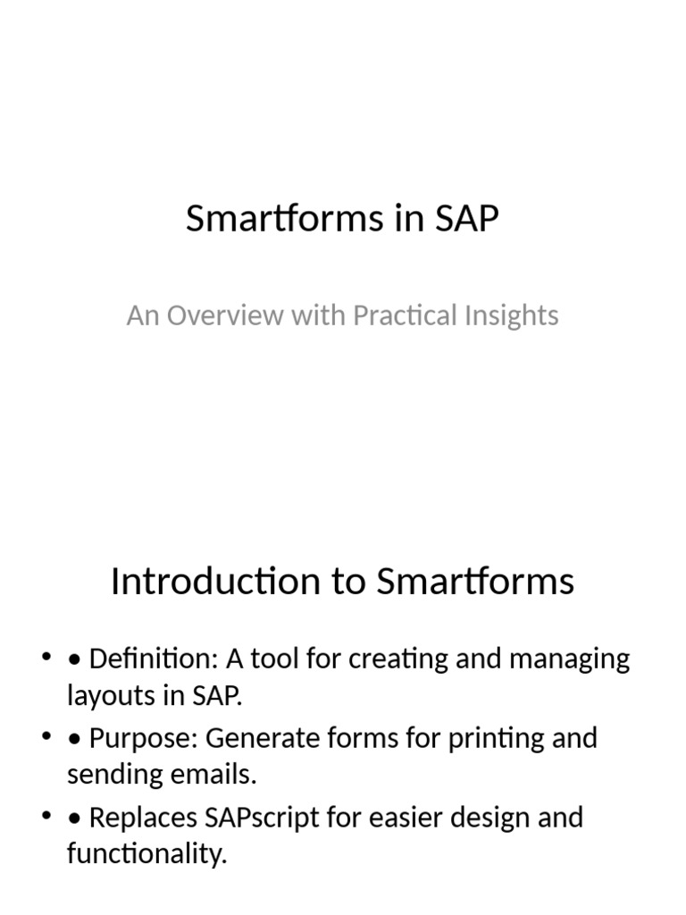 Smartforms Presentation | PDF | Page Layout | Computing