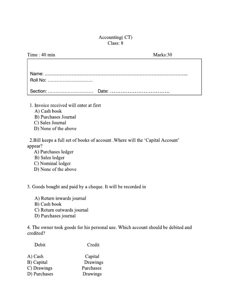 Accoutings CT Sheet | PDF
