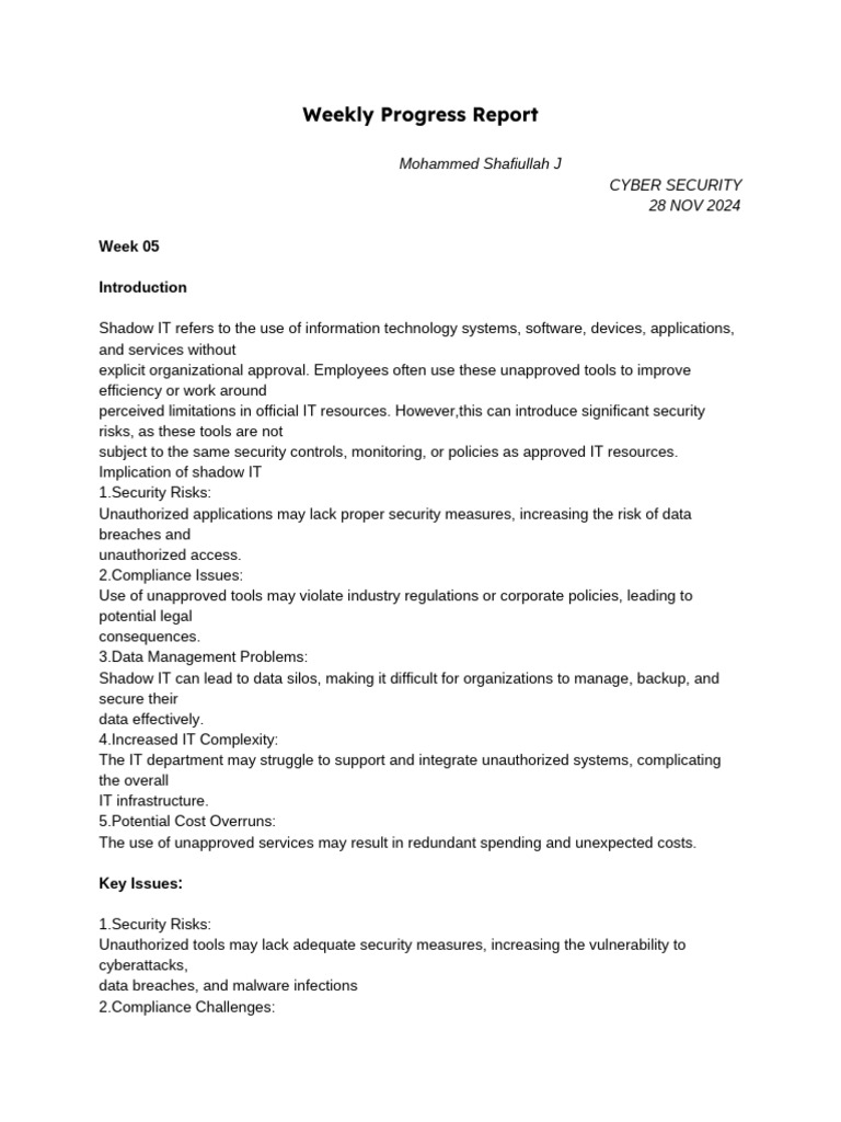 Mohammed Shafiullah J Week-05 | PDF | Computer Security | Security