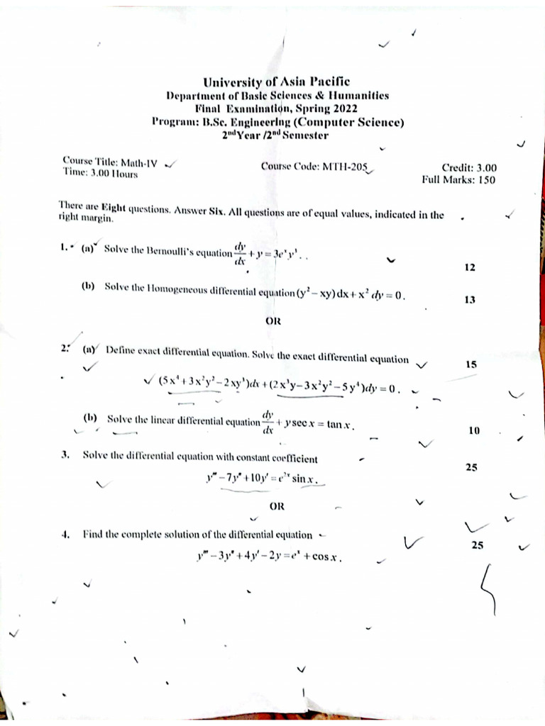 MTH 205 Final Spring 22 | PDF