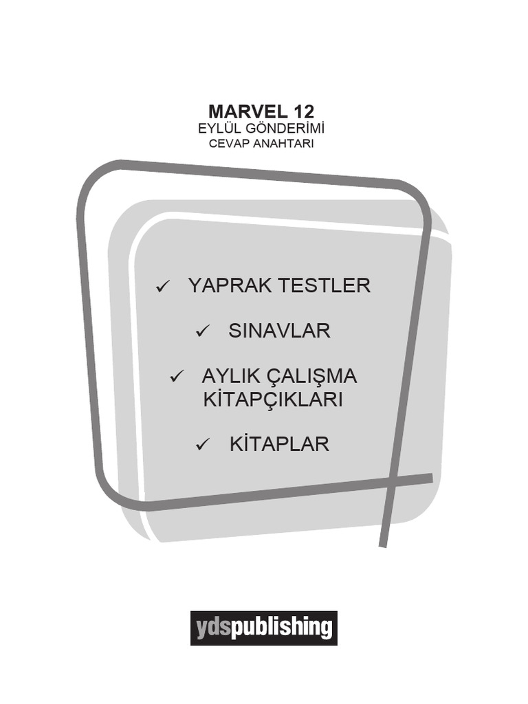 Marvel 12 Eylul 2022-2023 Answer Key | PDF