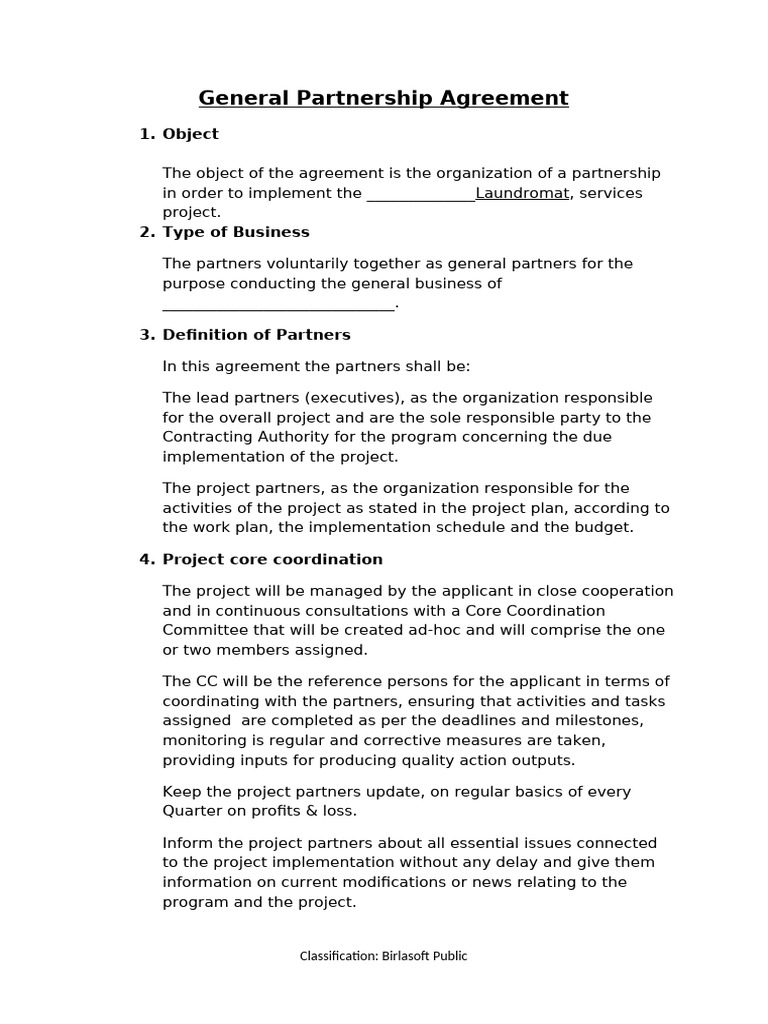 Laundromat Partnership Agreement | PDF | Partnership | Economies
