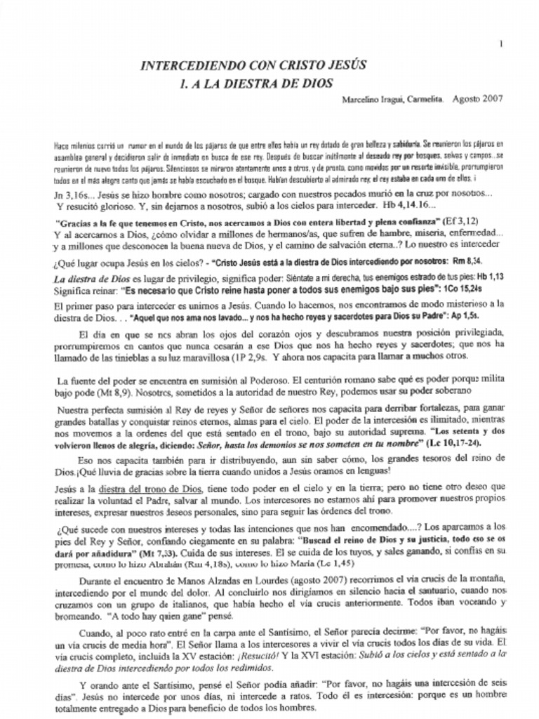 Intercediendo Con Jesus - Marcelino Iragui | PDF