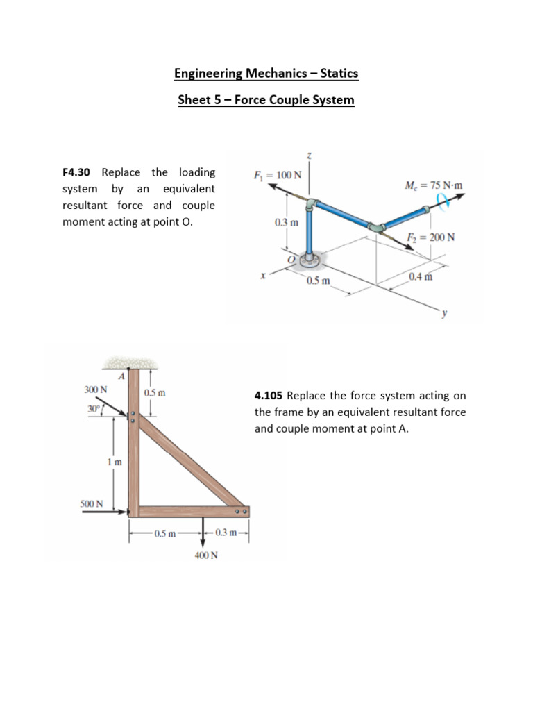 Force Couple System Analysis in Statics | PDF