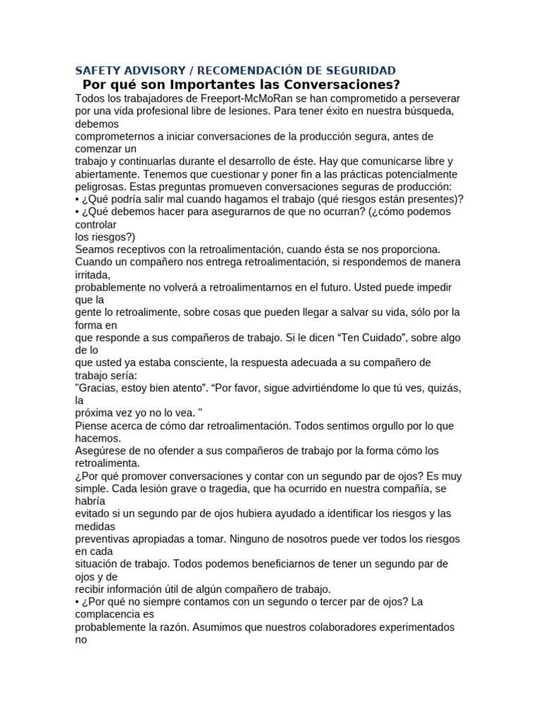 Por Que Son Tan Importantes Las Conversaciones | PDF