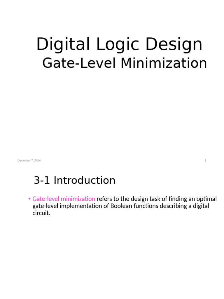 Chapter 3 Gate-Level Minimization Before Mid f24 | PDF | Boolean Algebra | Teaching Mathematics