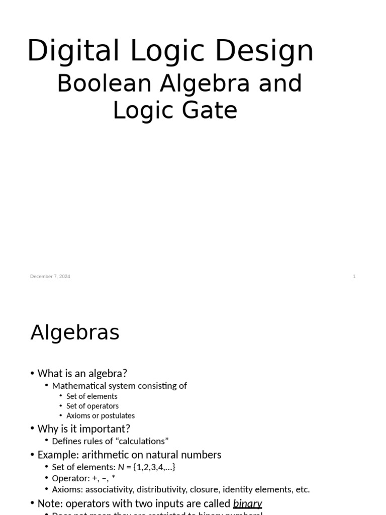 Chapter 2 Boolean Algebra and Logic Gates | PDF | Logic Gate ...