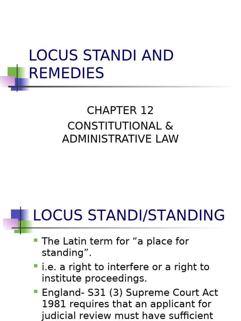 LOCUS STANDI AND REMEDIES | PDF | Mandamus | Certiorari