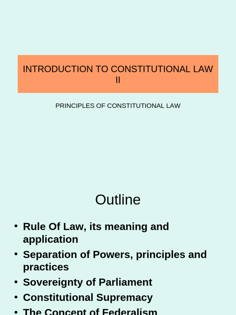 Principles of Constitutional Law | PDF | Rule Of Law | Separation Of Powers