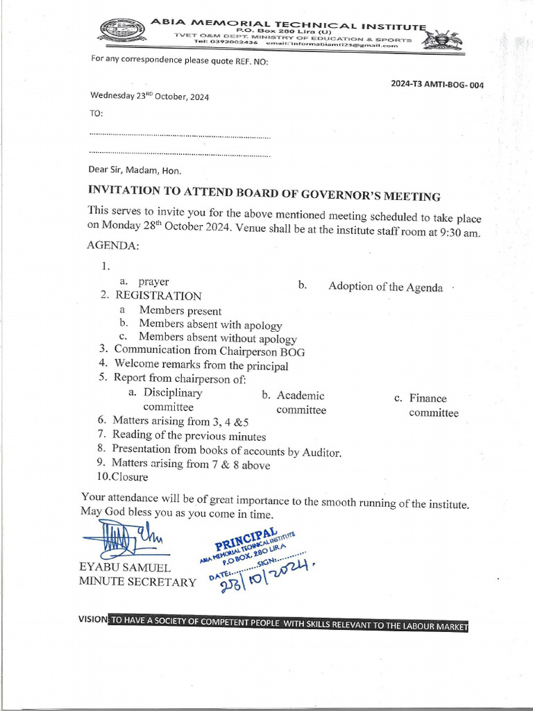 t3 2024 Bog Invitation Letter | PDF