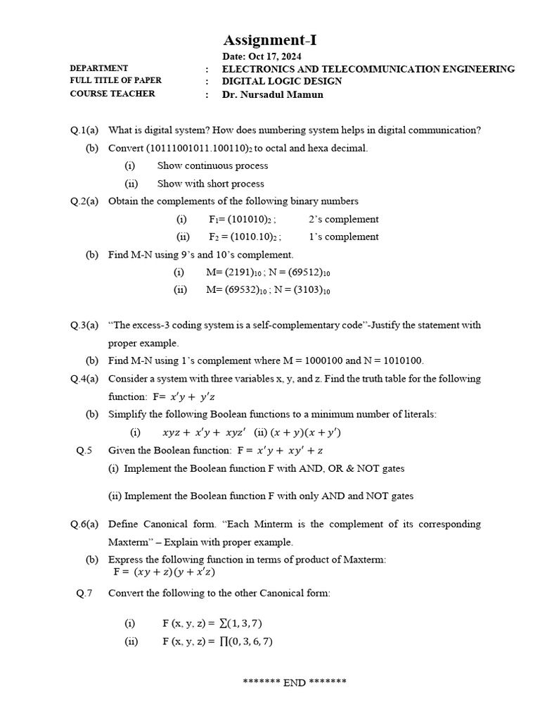 Assignment-1-ETE-DLD | PDF