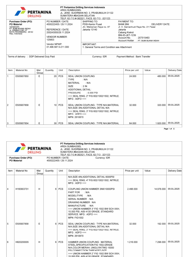 PT Pertamina Drilling Services Indonesia: Pt. Bumi Buana Indah Jl ...