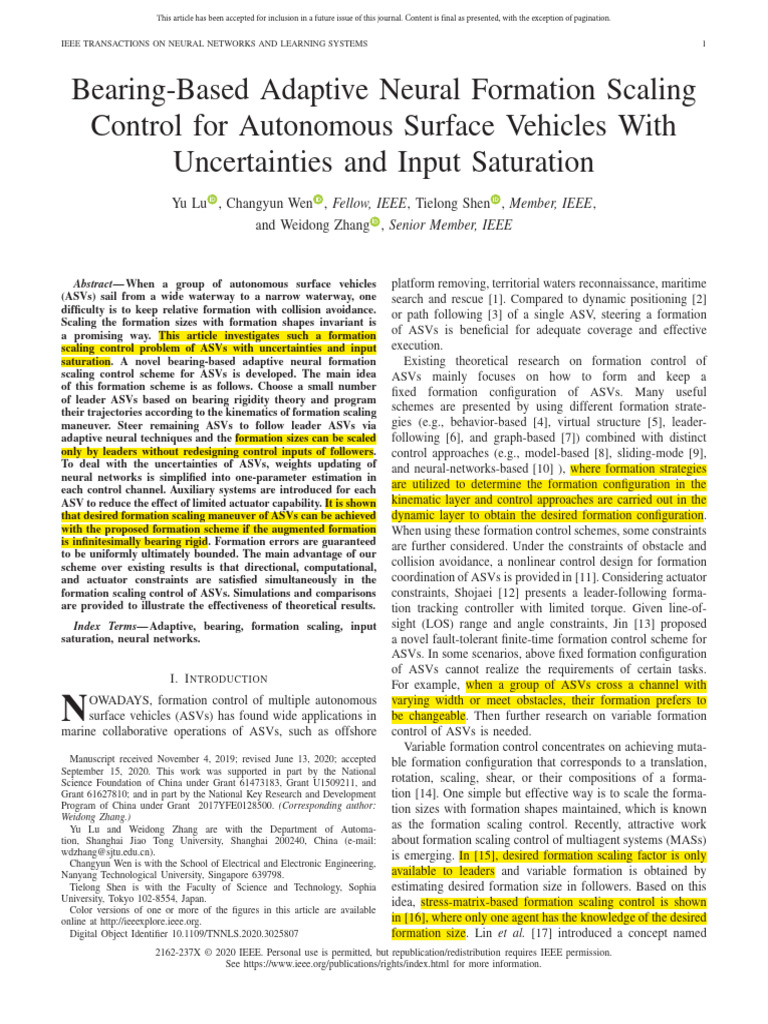[15] Bearing-Based Adaptive Neural Formation Scaling | PDF | Matrix (Mathematics) | Eigenvalues ...