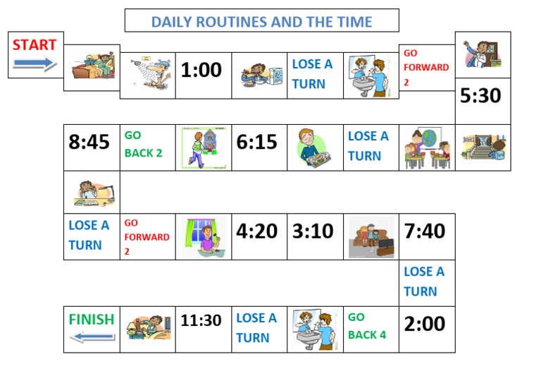 Daily Routines Board Game Boardgames - 120250 | PDF